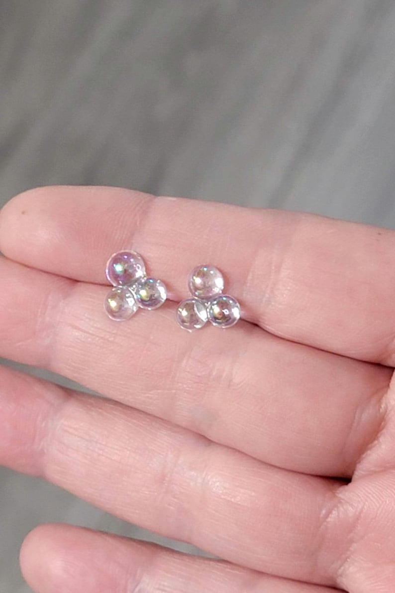 Iridescent Bubble Stud Earrings • Glinda Good Witch Inspired Studs ...