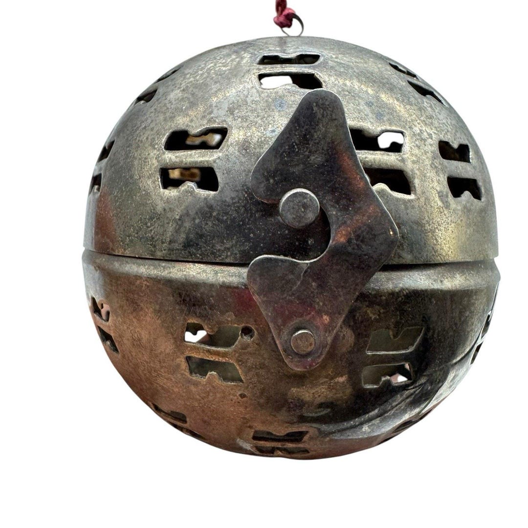 Vintage Silverplate Friendship Pomander Potpourri Ball Ornament Hinged ...