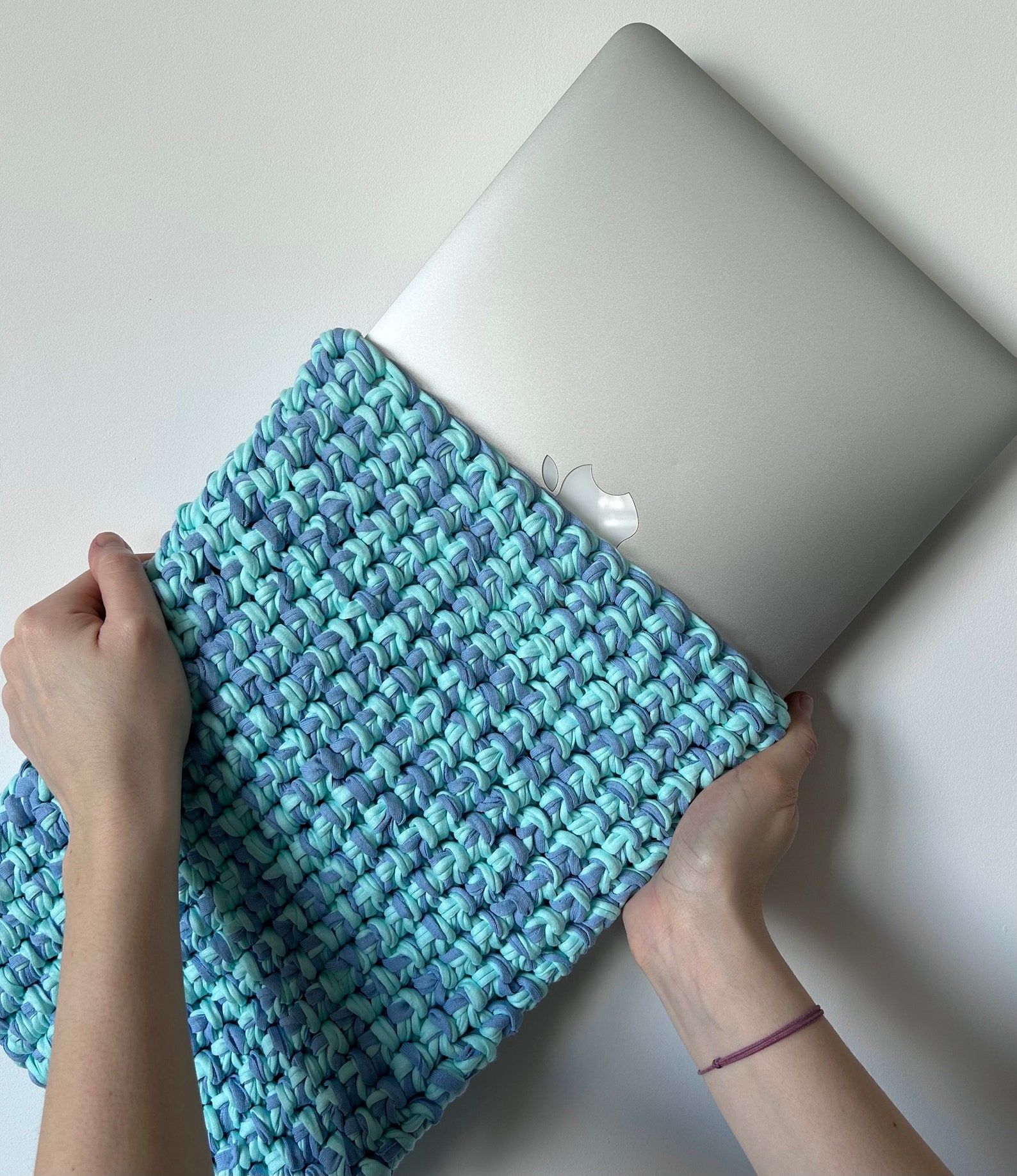 Handmade Crochet MacBook Case MacBook Sleeve Notebook Sleeve Multicolor ...