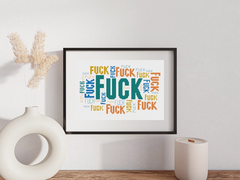 Fuck, Cross Stitch Pattern, Funny Swear - Etsy