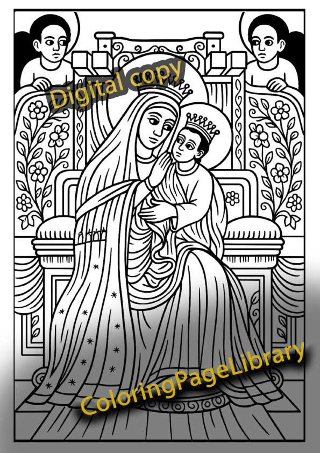 Ethiopian Orthodox Icon Coloring Pages – Saints & Angels (printable ...