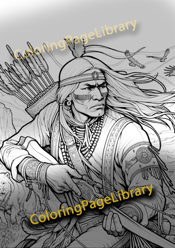 Native American Heritage: Traditional Attire and Crafts Coloring ...