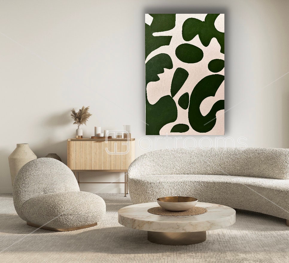 Emerging Green, Green Wall Art, Green Canvas Painting, Green Abstract ...