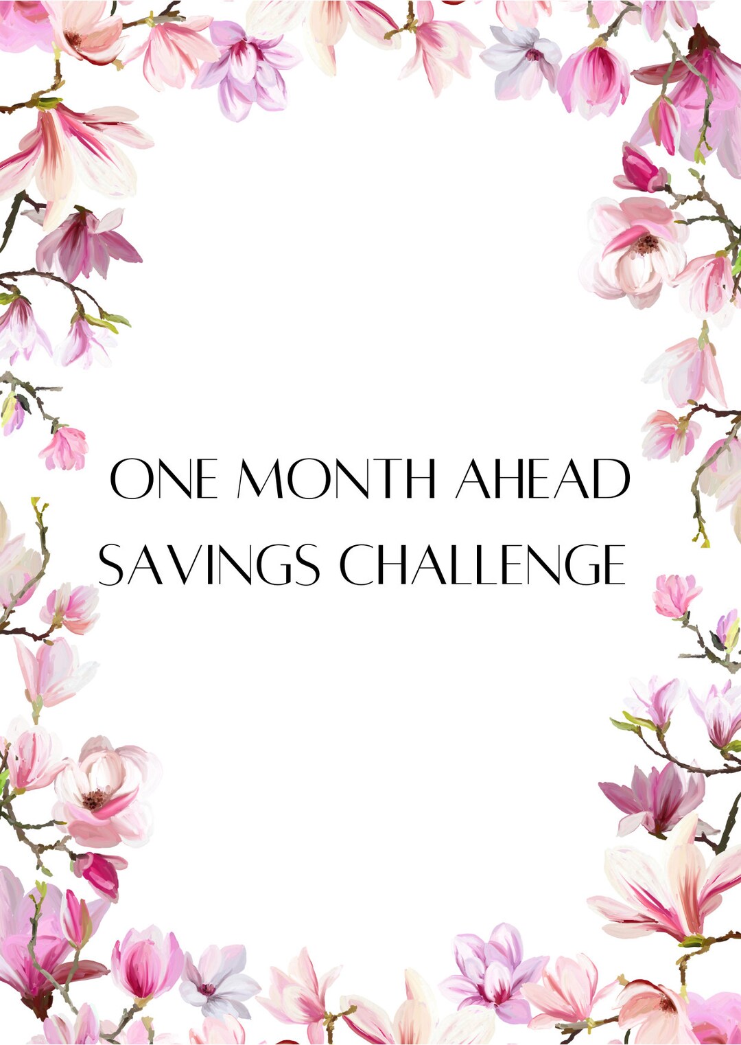 One Month Ahead Savings Challenge for A6 Binder - Etsy