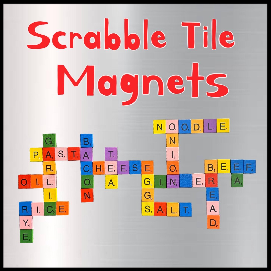 Scrabble Tile Magnet Set Alphabet Letter Magnets Multi-colored Letter ...