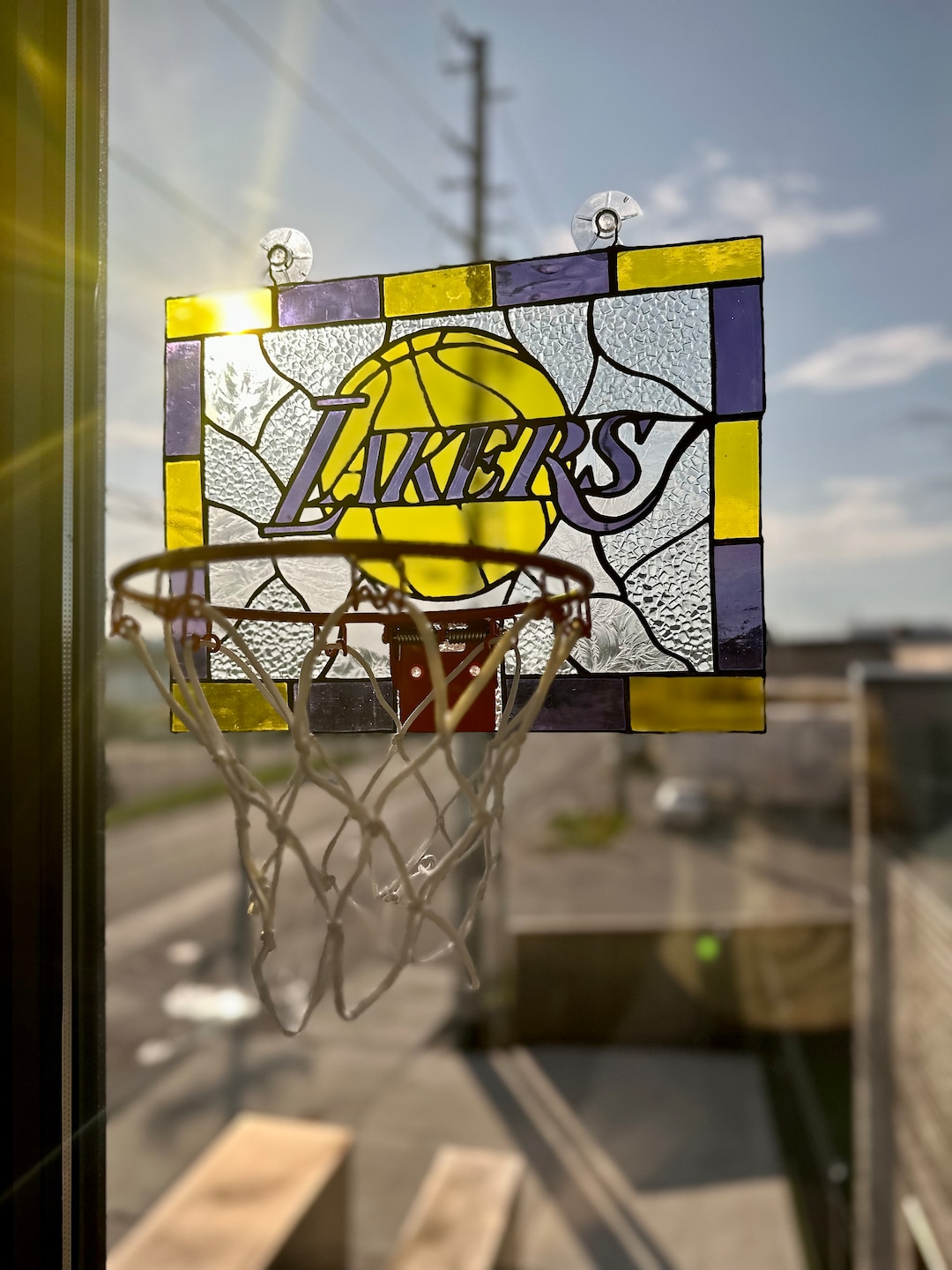 Lakers Stained Glass Mini Basketball Goal - Etsy