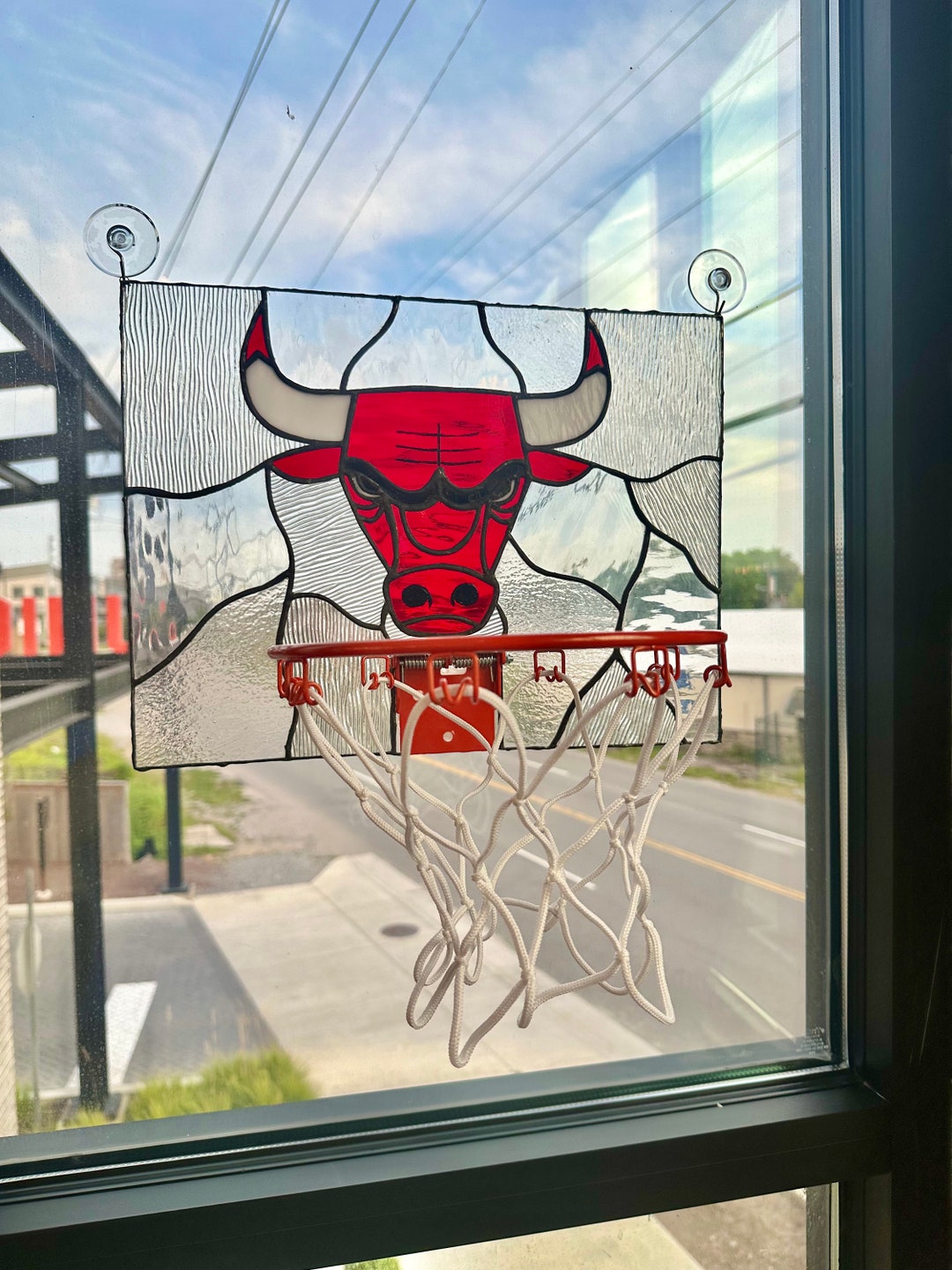Chicago Bulls Stained Glass Basketball Goal - Etsy