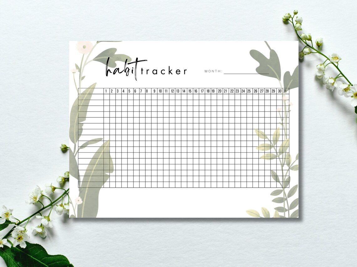 Habit Tracker Printable Monthly Habit Track Habit Tracker - Etsy