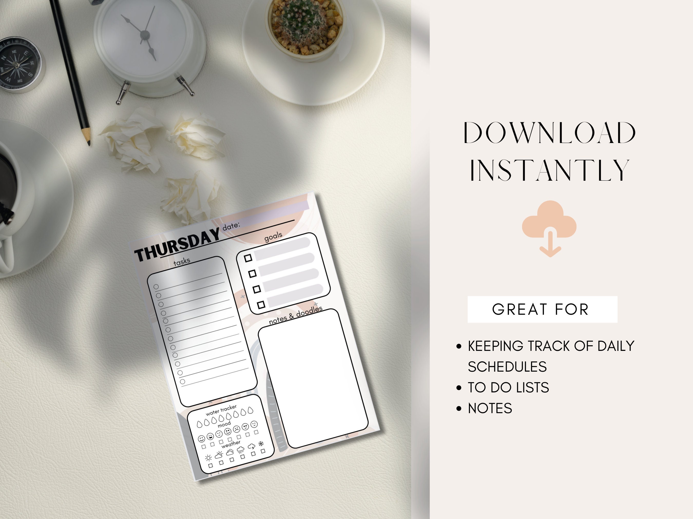 Printable Daily Planner Boho Daily Task List Daily Tracker - Etsy