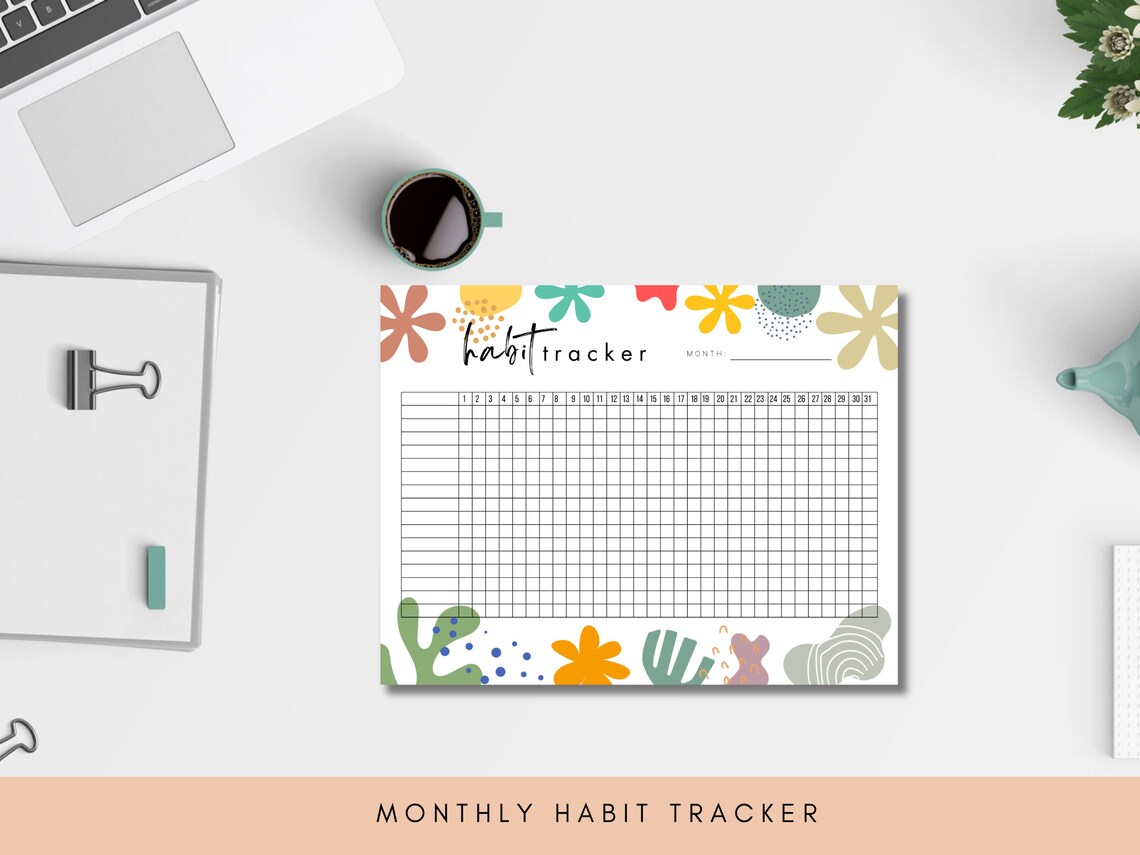 Habit Tracker Printable Monthly Habit Track Habit Tracker - Etsy