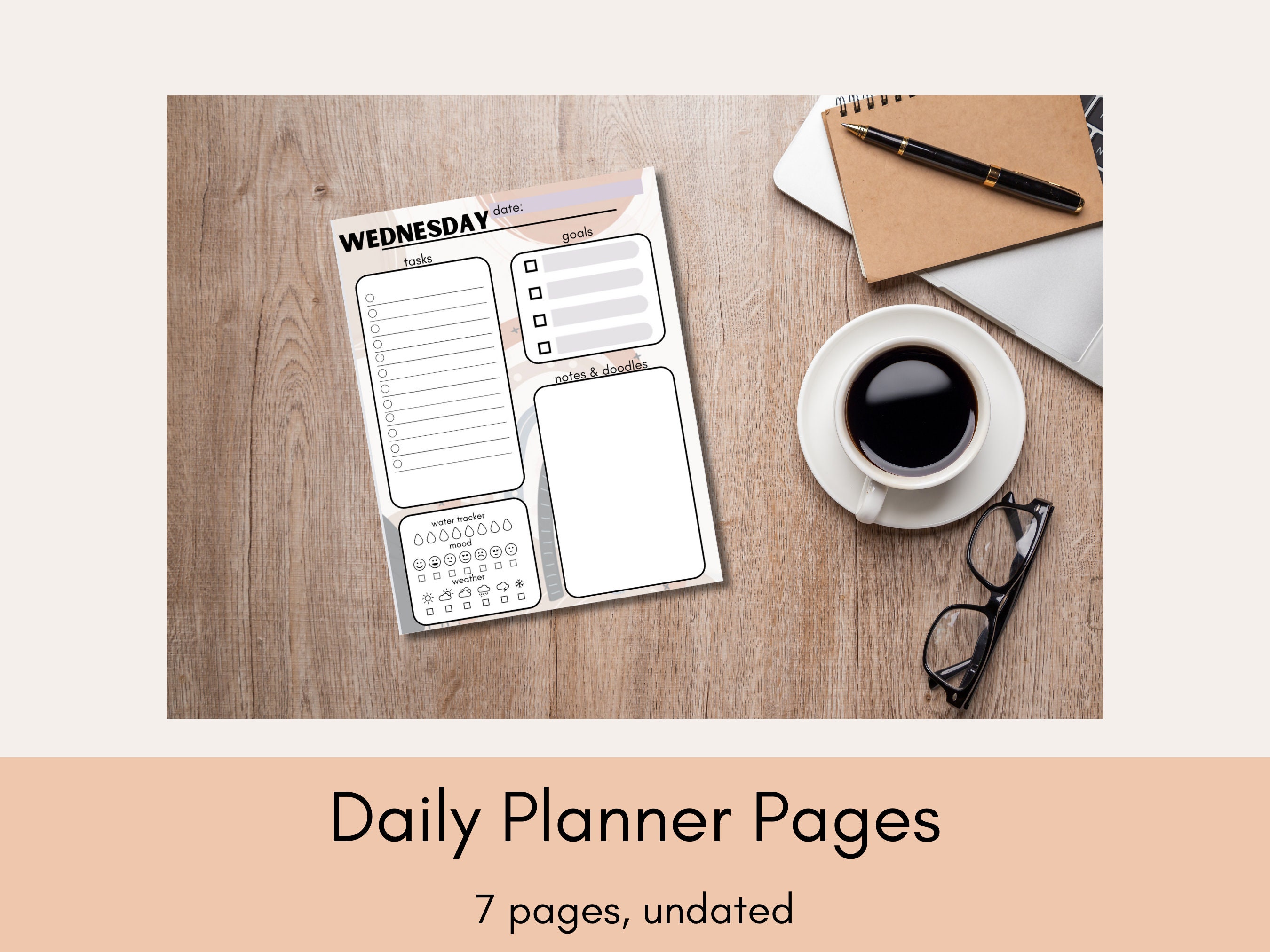 Printable Daily Planner Boho Daily Task List Daily Tracker - Etsy