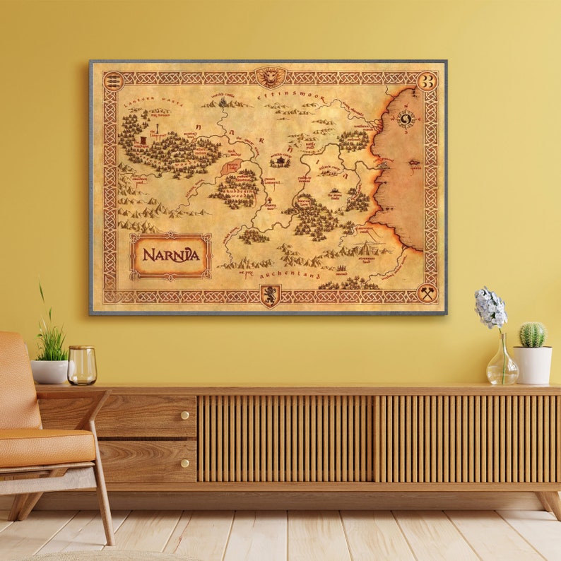 A Map of Narnia and the Surrounding Countries|1972 Pauline Baynes Map ...