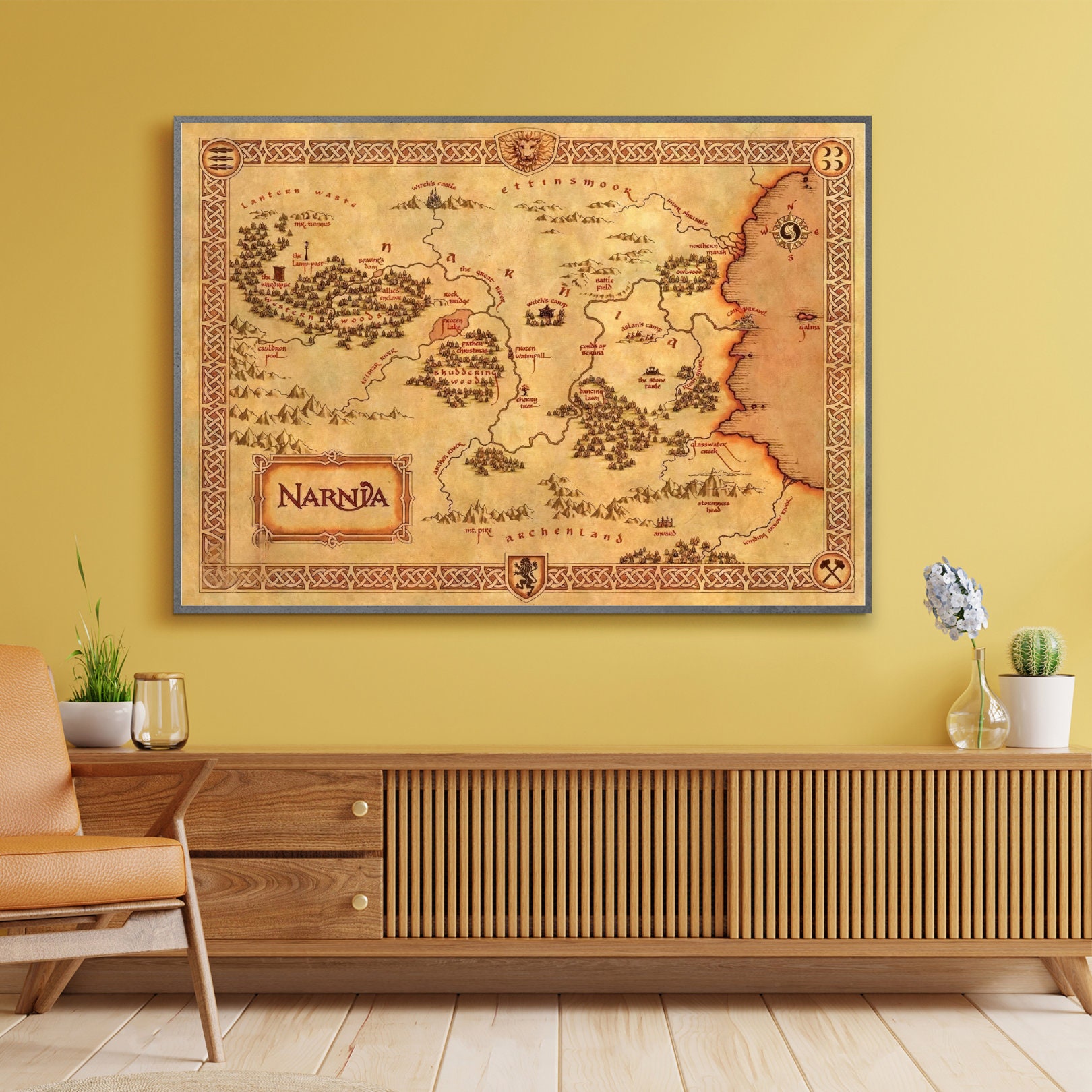 A Map of Narnia and the Surrounding Countries|1972 Pauline Baynes Map ...