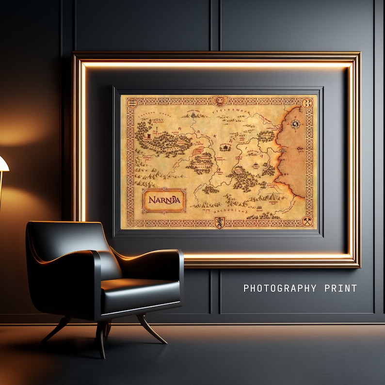 A Map of Narnia and the Surrounding Countries|1972 Pauline Baynes Map ...