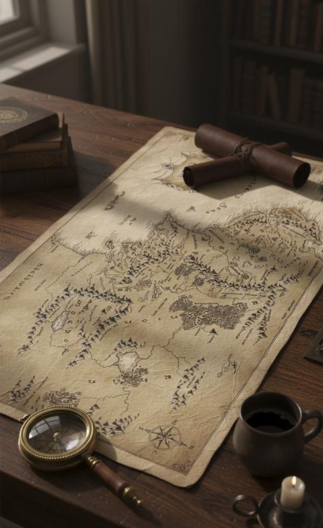 Detailed Map of Middle Earth, Gondor, Rohan & Mordor, Tolkien's World ...