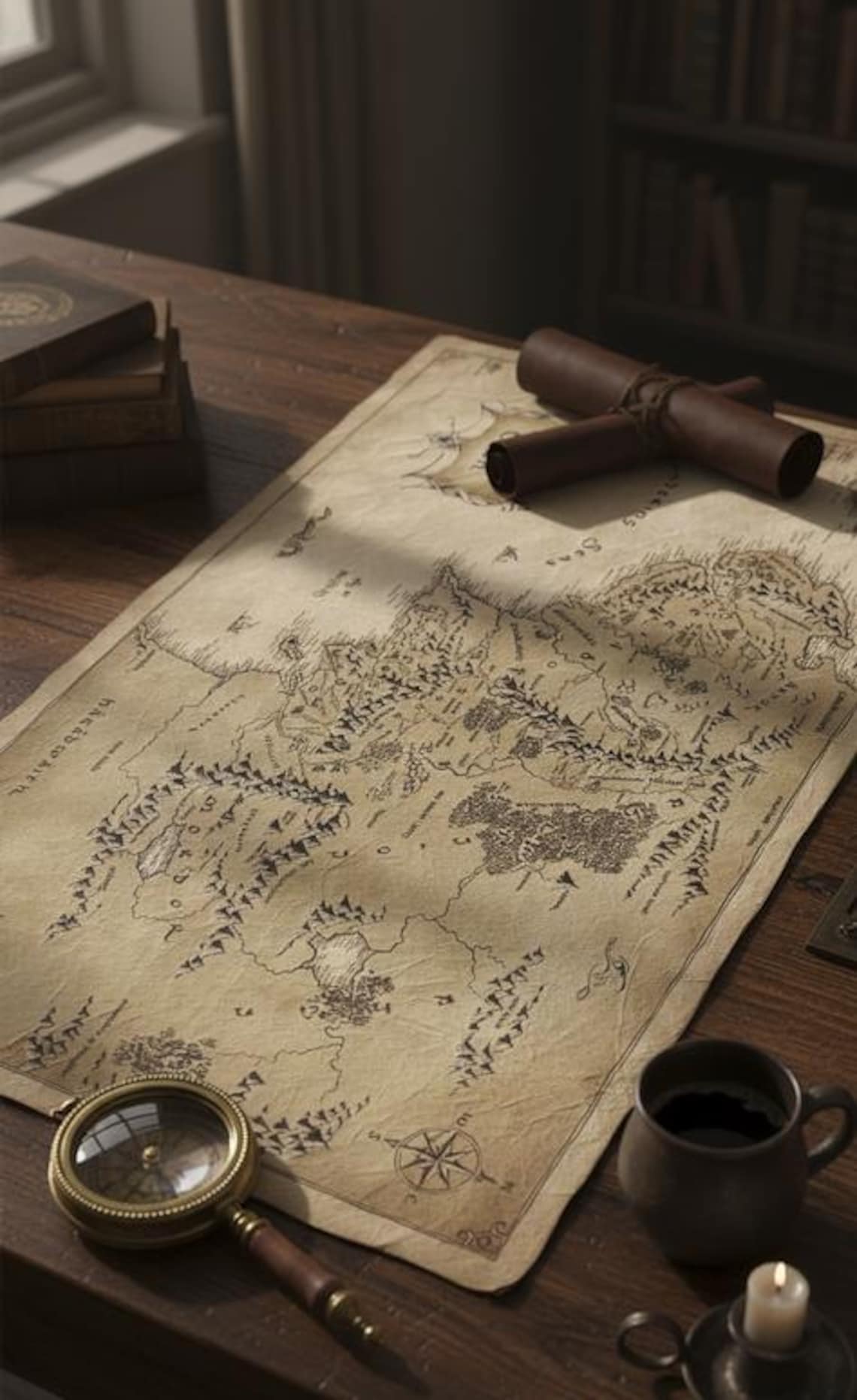 Detailed Map of Middle Earth, Gondor, Rohan & Mordor, Tolkien's World ...