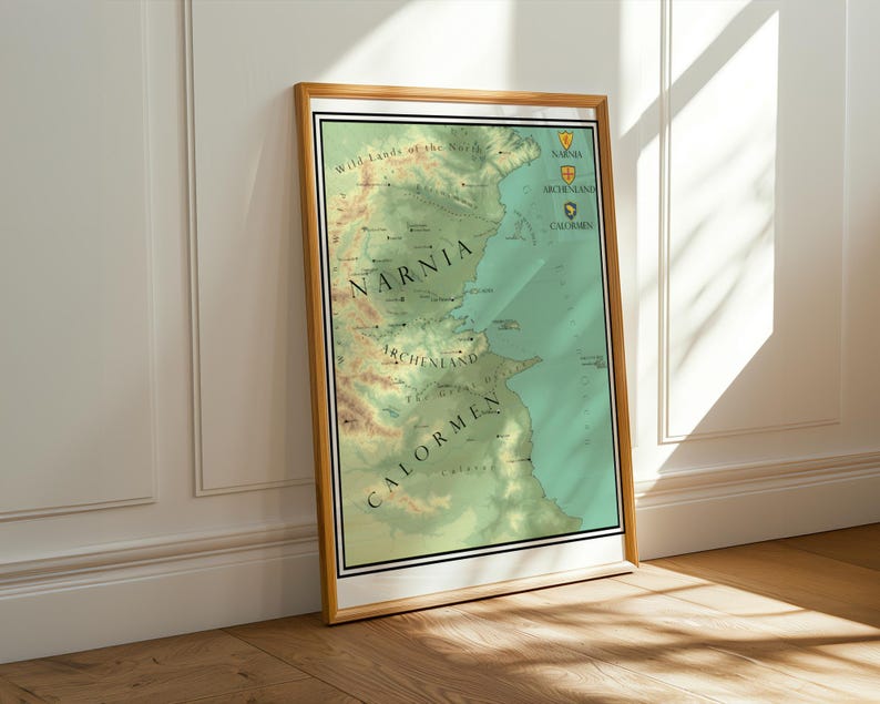 Narnia Map Print, Calormen Fantasy Land, Kids Playroom Decor (digital ...