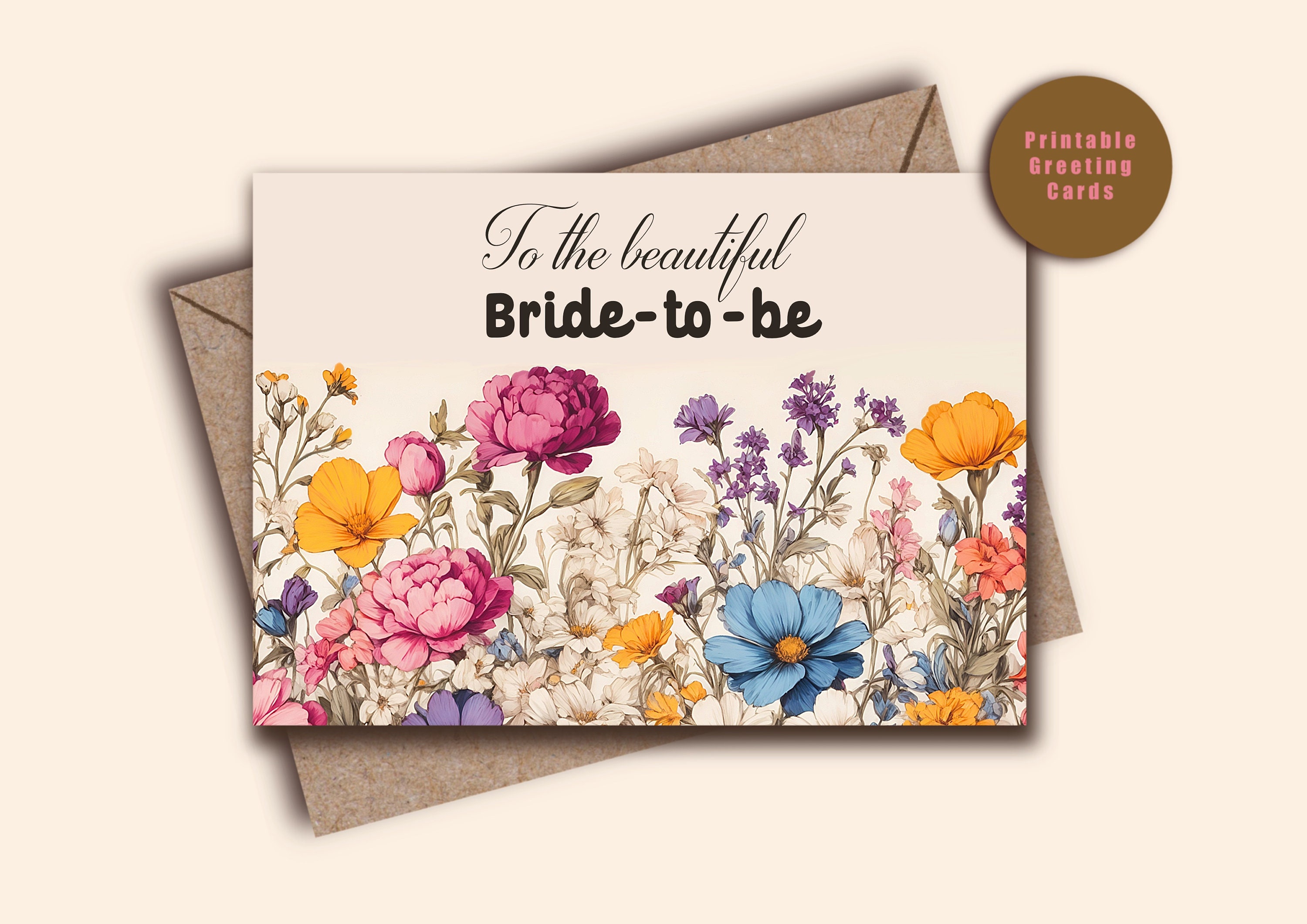 Printable Bridal Shower Card, to the Beautiful Bride-to-be Card ...