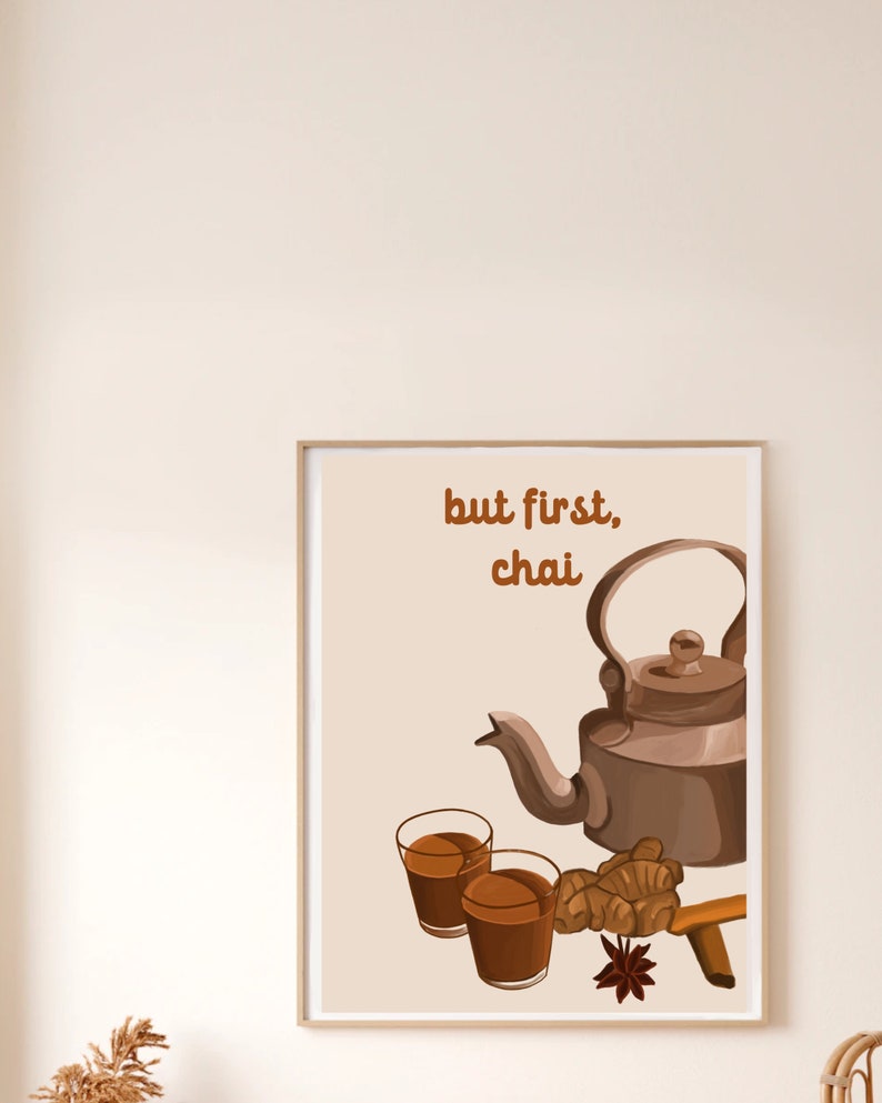 Chai Tea Poster, Masala Chai Printable Art, South Asian Kitchen Art ...