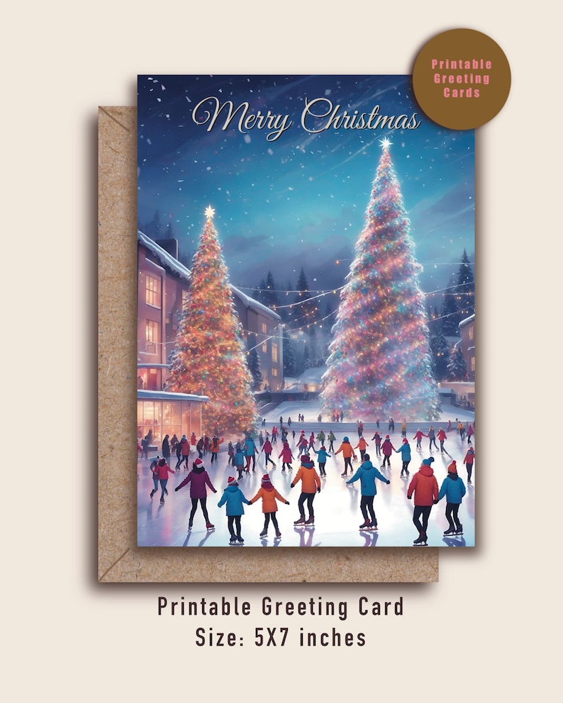 Printable Christmas Card, Instant Download, Digital Greeting Card ...