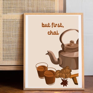Chai Tea Poster, Masala Chai Printable Art, South Asian Kitchen Art ...