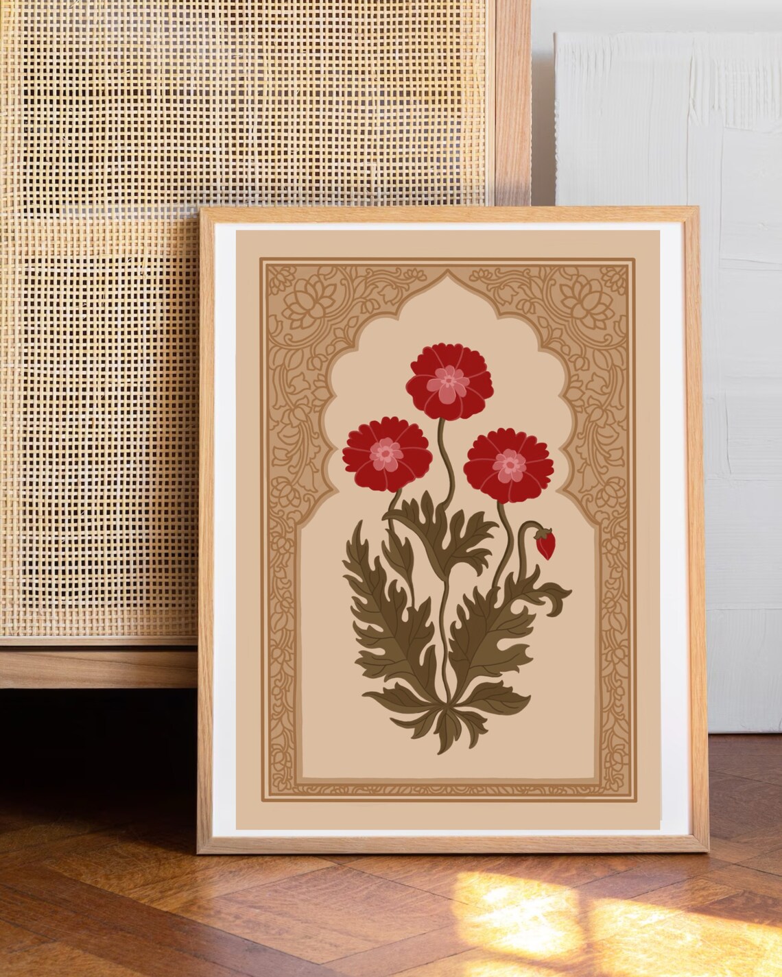 Mughal Pattern, Floral Print, Living Room Decor, Printable, Indian ...