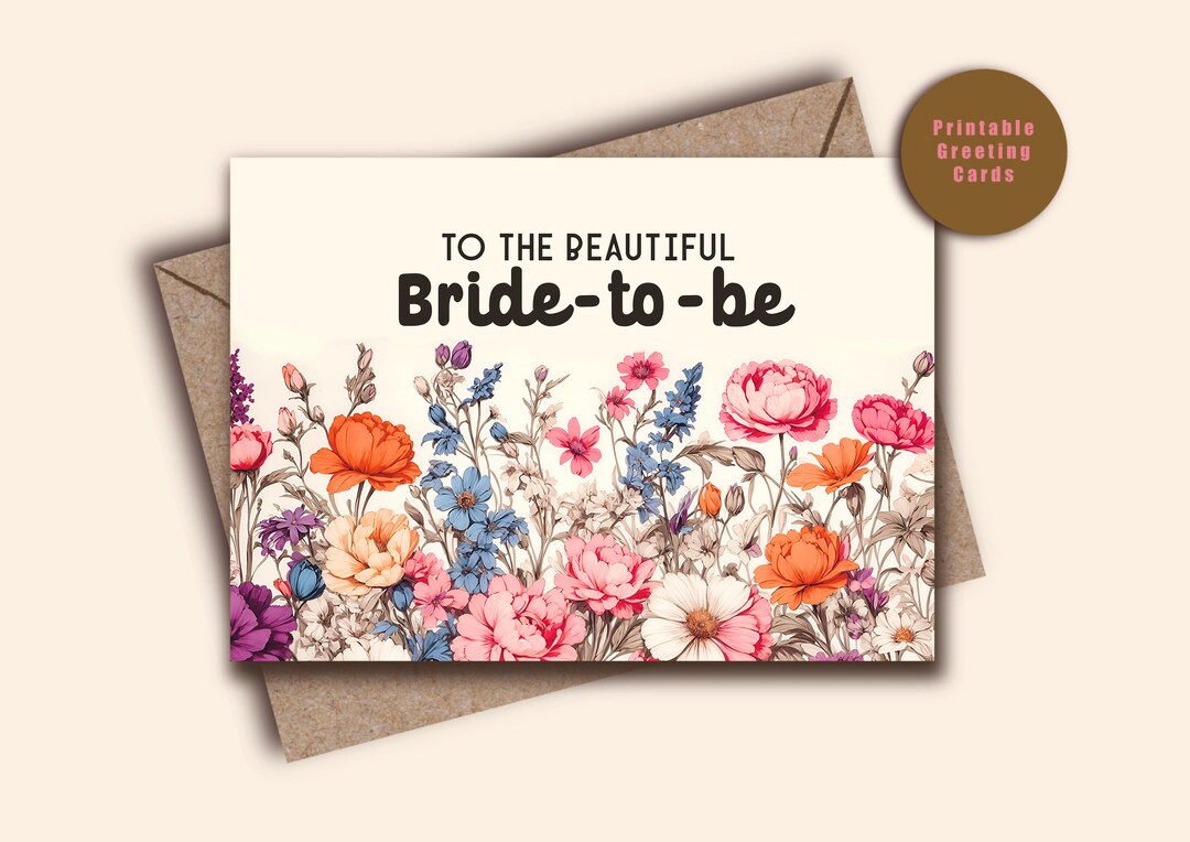 Floral Bridal Shower Card: Bride-to-be, Boho Template (instant Download ...