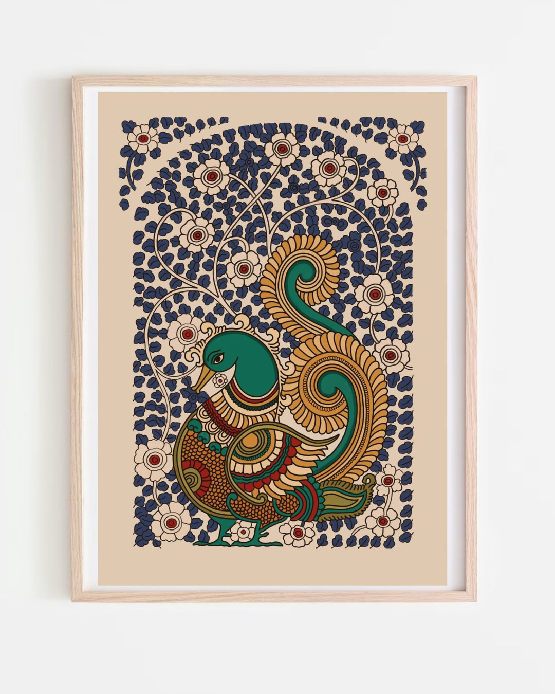 Kalamkari Art Print, Printable Art, Tree of Life Art, Printable, Indian ...