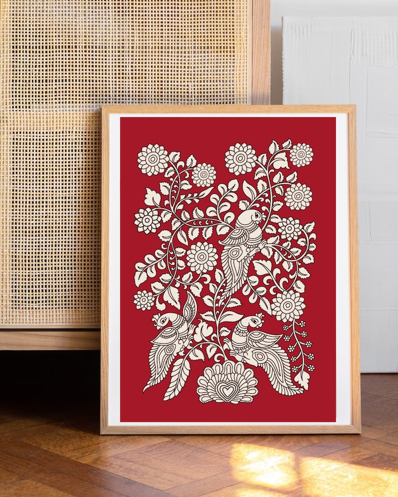 Kalamkari Art Print, Printable Art, Tree of Life Art, Printable, Indian ...