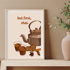 Chai Tea Poster, Masala Chai Printable Art, South Asian Kitchen Art ...