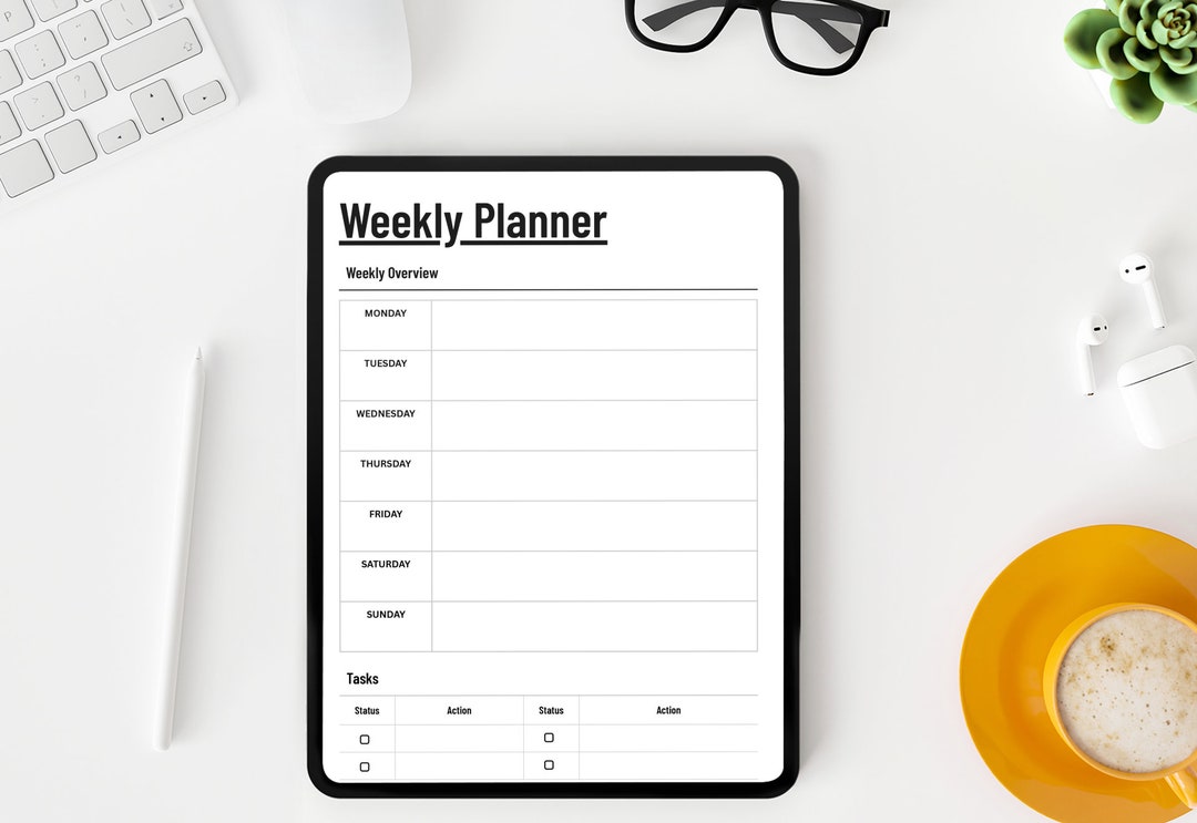 Ultimate Weekly Planner Page, Printable Weekly Planner, Productivity ...
