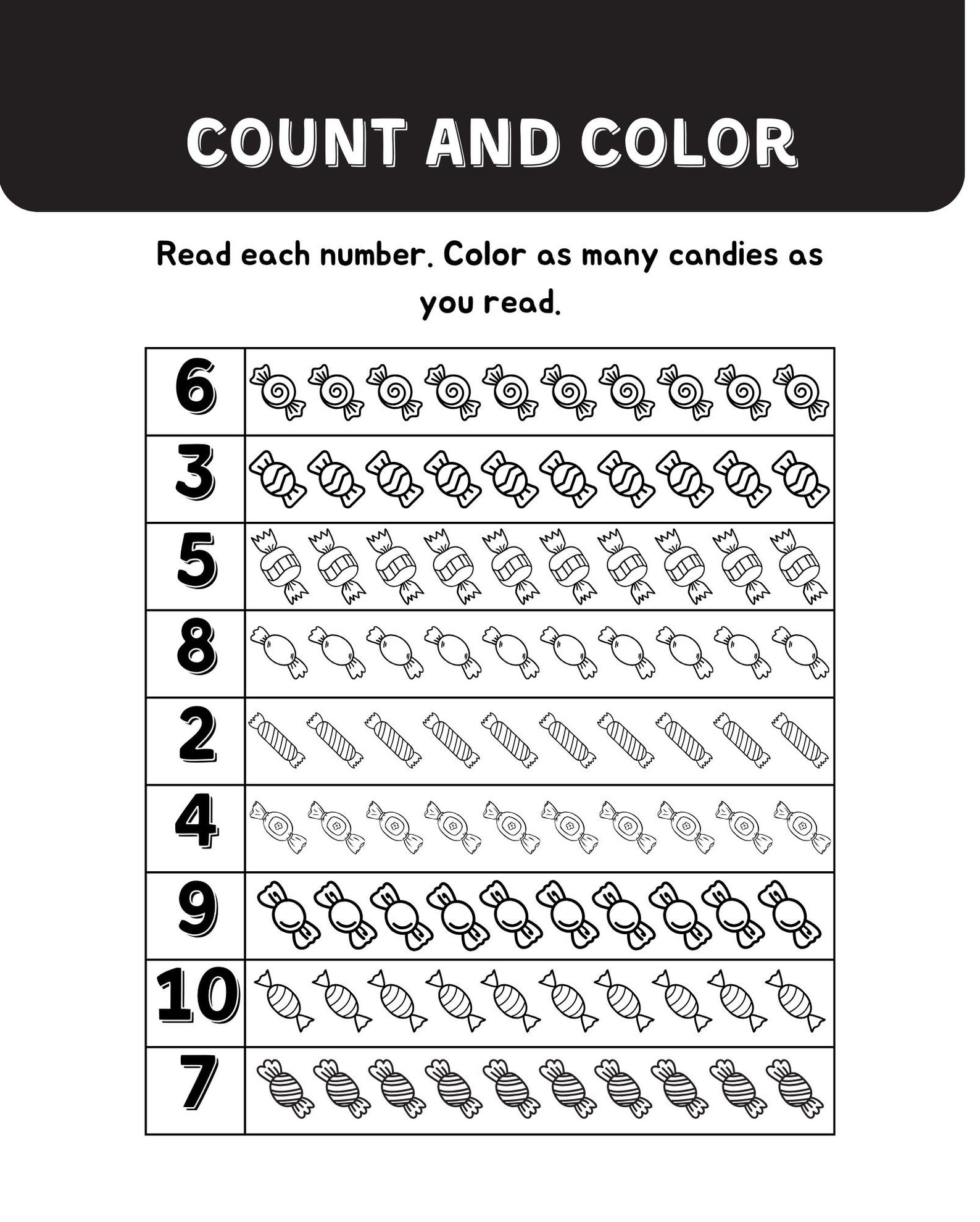 Count and Color, Kindergarten, Kids, Math, Learning, Numbers - Etsy