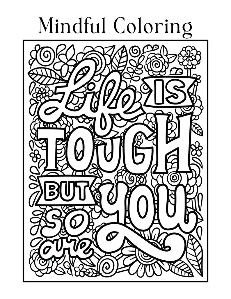 Mindful Coloring Book: Therapeutic Floral Designs - Etsy