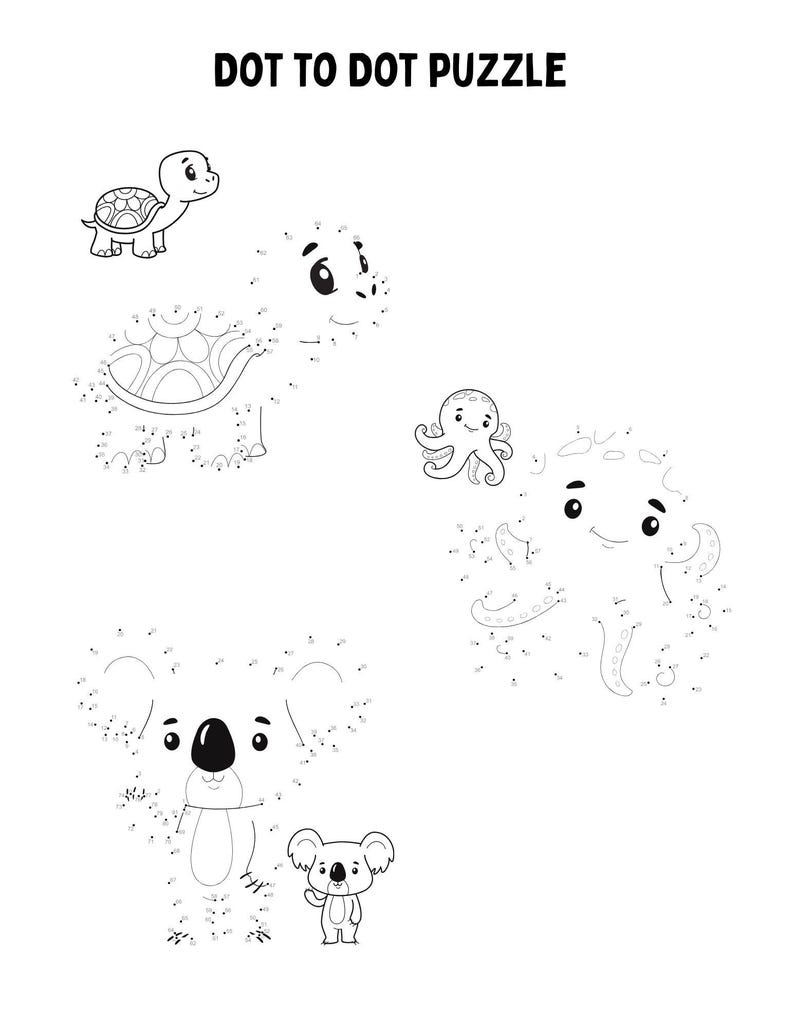 Kids Activity Booklet Printable Coloring Pages, Mazes, Dot-to-dot, Word ...