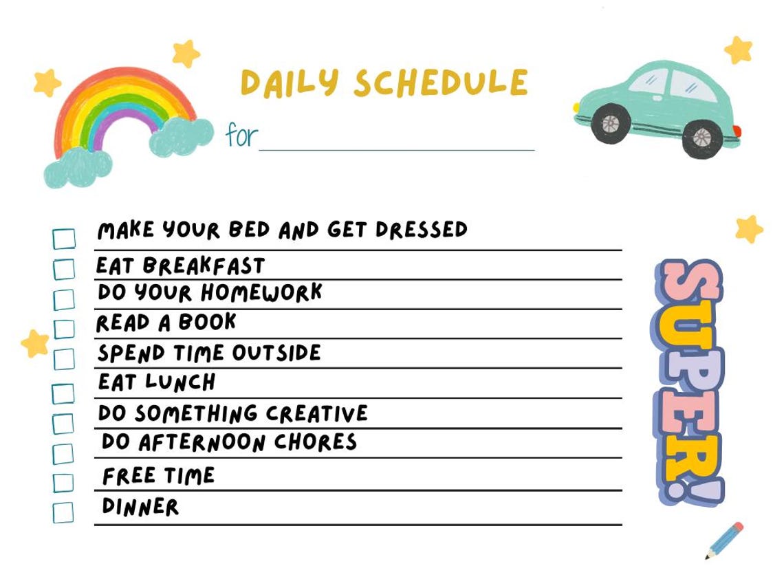Digital Kids Daily Schedule-chore Chart-checklist-responsibilities - Etsy