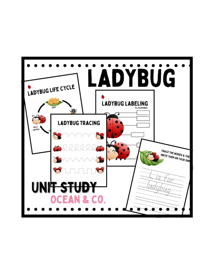 Ladybug Unit Study: Science, Labeling, Cutting & Pasting, Tracing ...