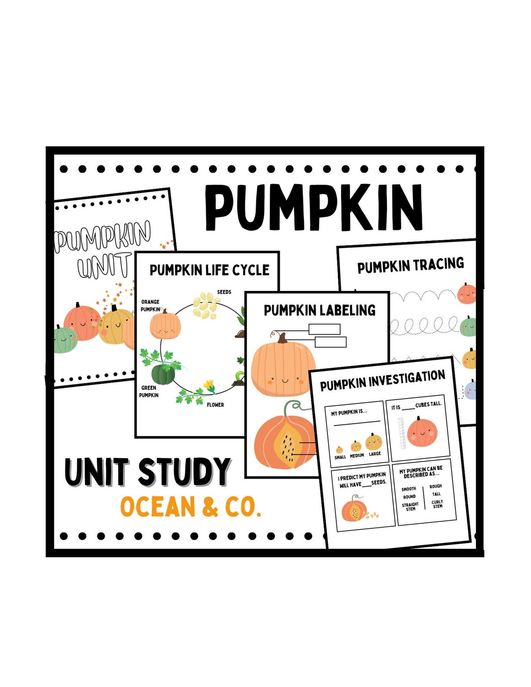 Pumpkin Unit Study: Science, Life Cycle, Labeling, Cutting & Pasting ...
