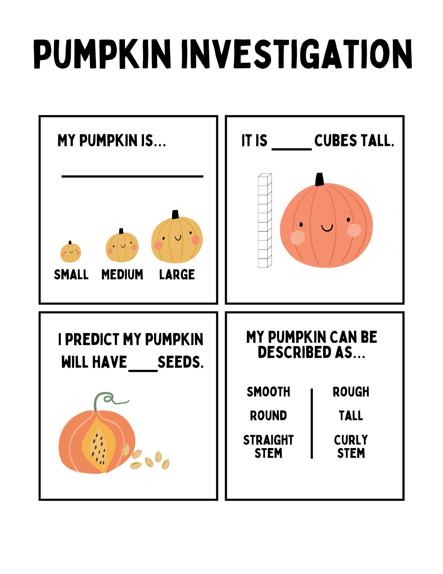 Pumpkin Unit Study: Science, Life Cycle, Labeling, Cutting & Pasting ...