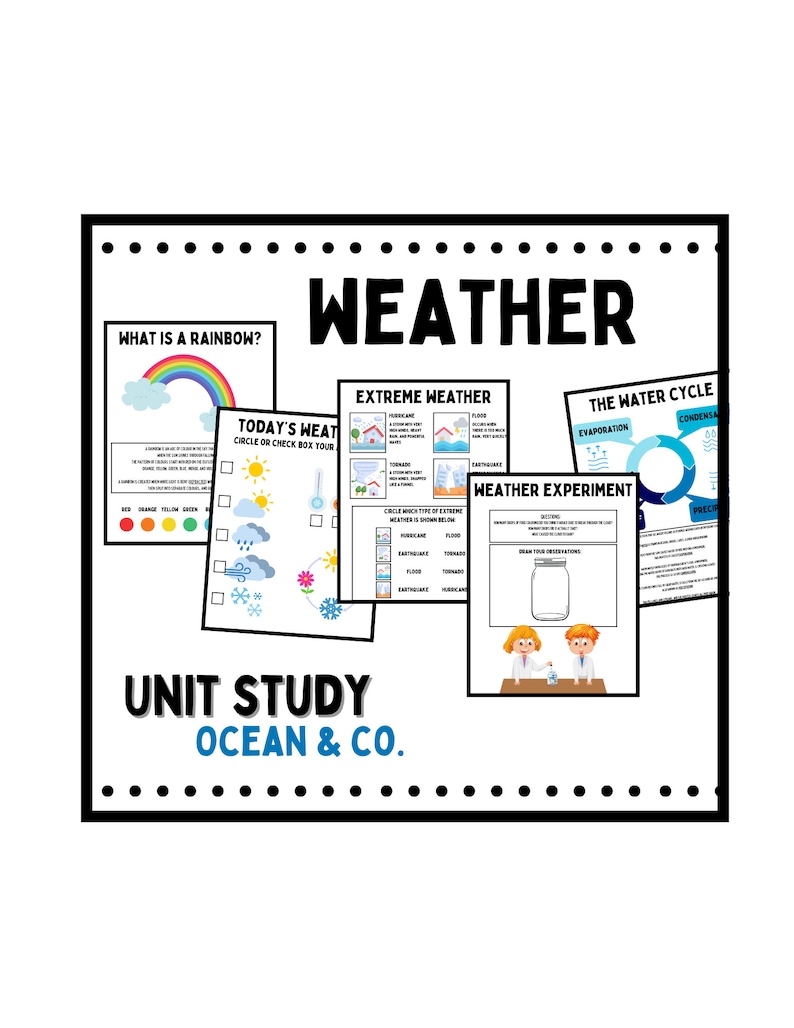 Weather Unit Study: Labeling, Cutting & Pasting, Investigating ...