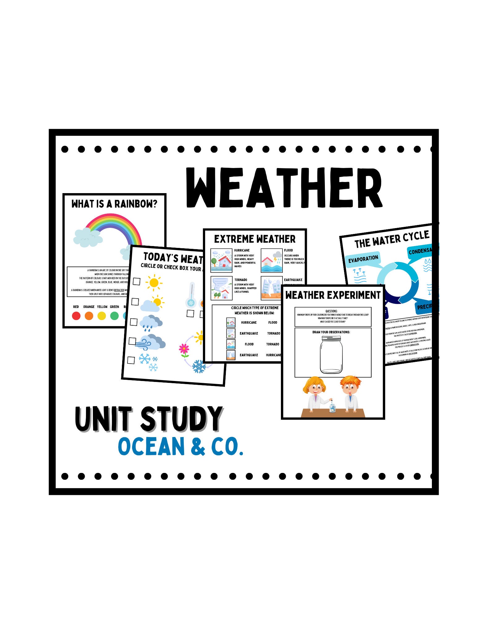 Weather Unit Study: Labeling, Cutting & Pasting, Investigating ...