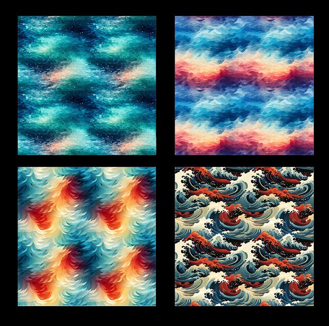Ocean Waves, Seamless Pattern, Digital Download, High Resolution Images ...