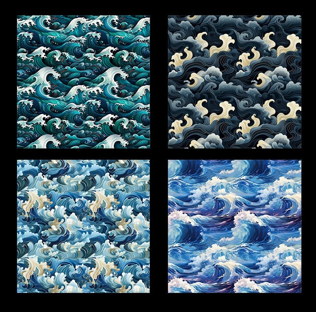 Ocean Waves, Seamless Pattern, Digital Download, High Resolution Images ...