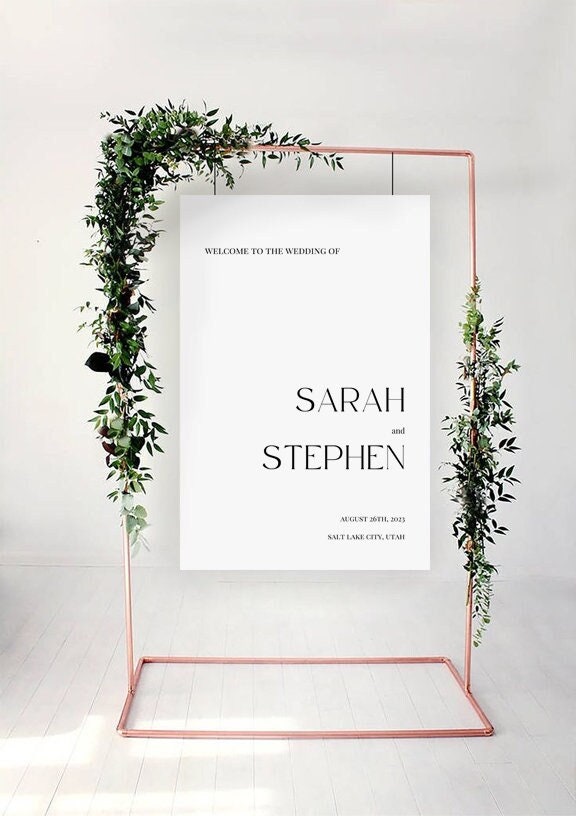 Minimal Wedding Welcome Sign, Wedding Signage, Welcome Name Sign, 20x30 ...