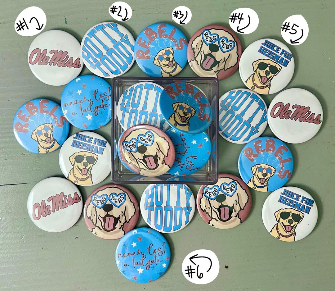 Ole Miss Game Day Buttons - Etsy