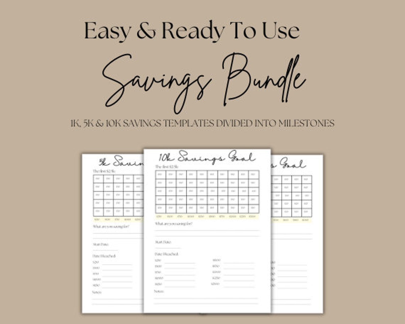 Yellow Money Saving Challenge, Savings Tracker Printables, Savings ...