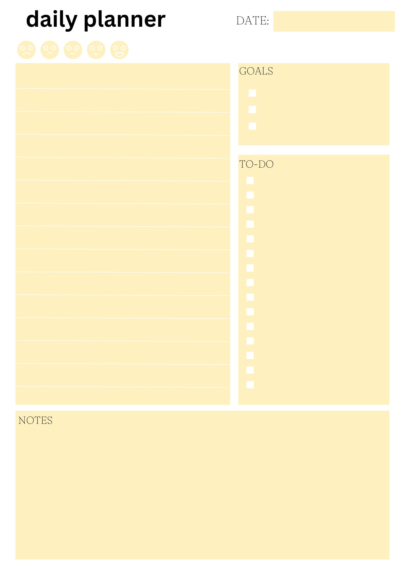 Yellow Printable Planner Bundle, Template, Meal Planner, Workout ...