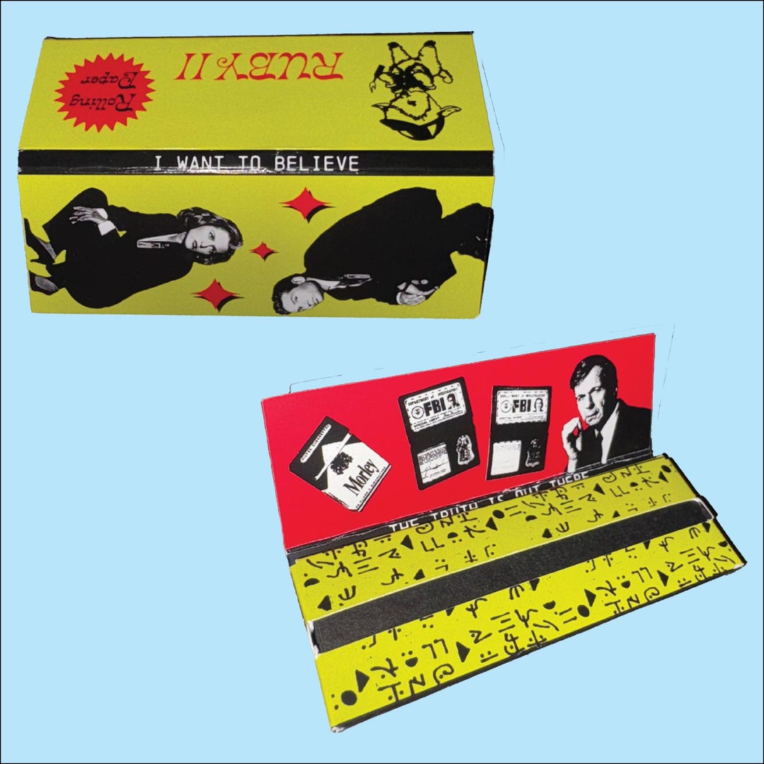 The X-files Rolling Papers Mulder & Scully 90s Grunge Y2K Sci-fi UFO ...