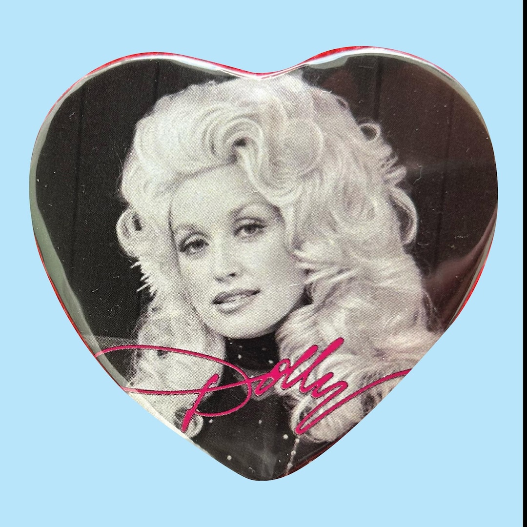 Dolly Parton Pink Heart Shaped Pinback Button - Etsy