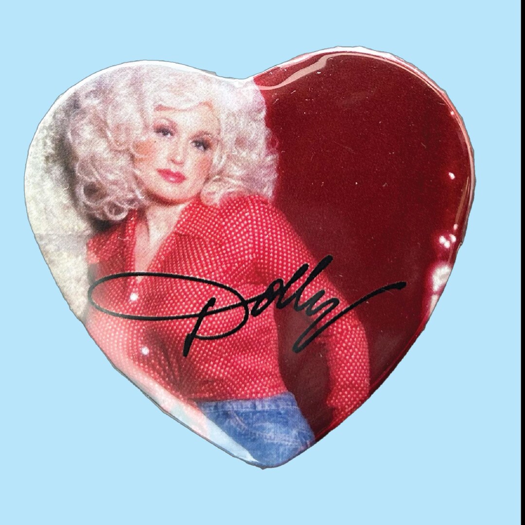 Dolly Parton Red Heart Shaped Pinback Button - Etsy