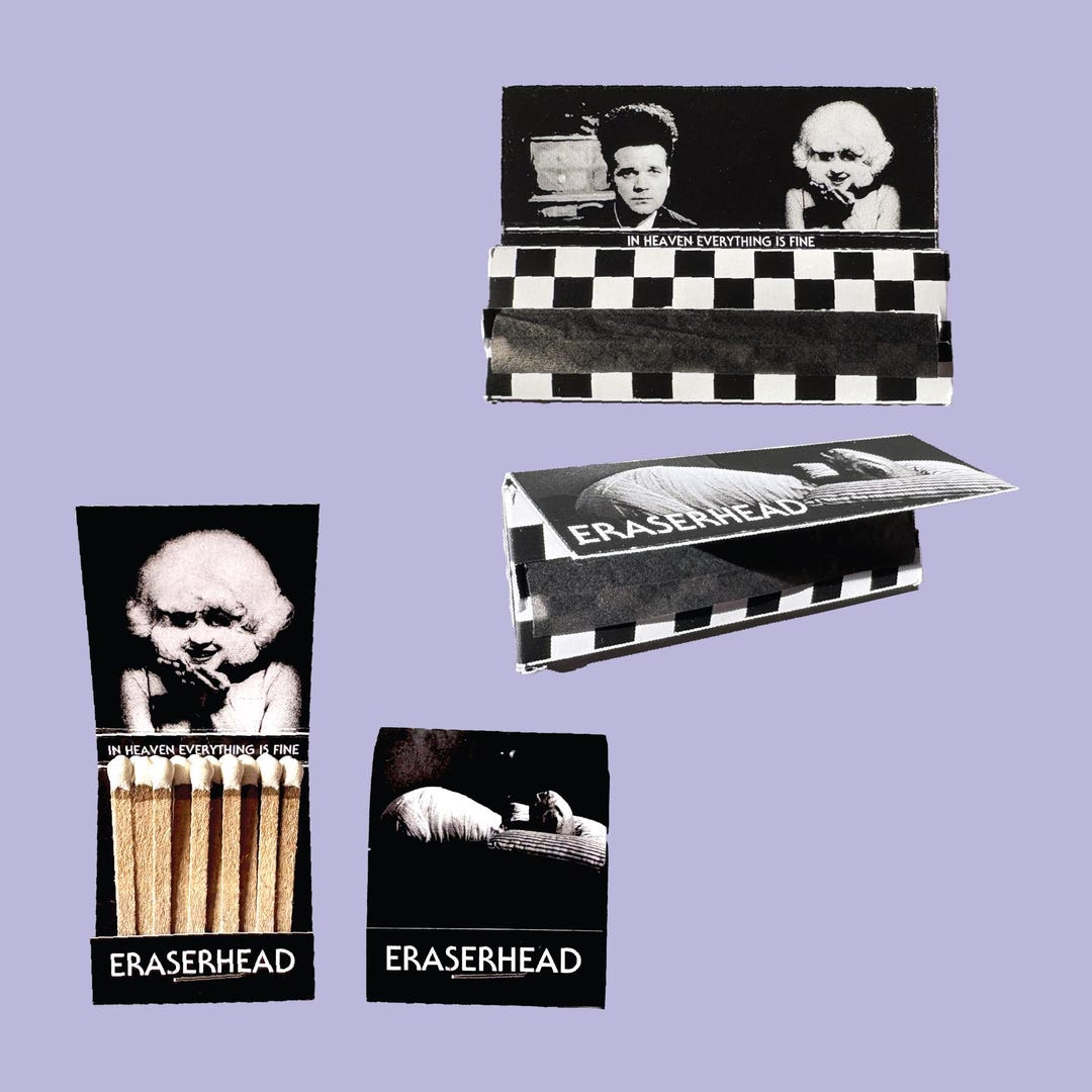 Eraserhead David Lynch Rolling Paper & Matchbook Set 90s Grunge Goth ...